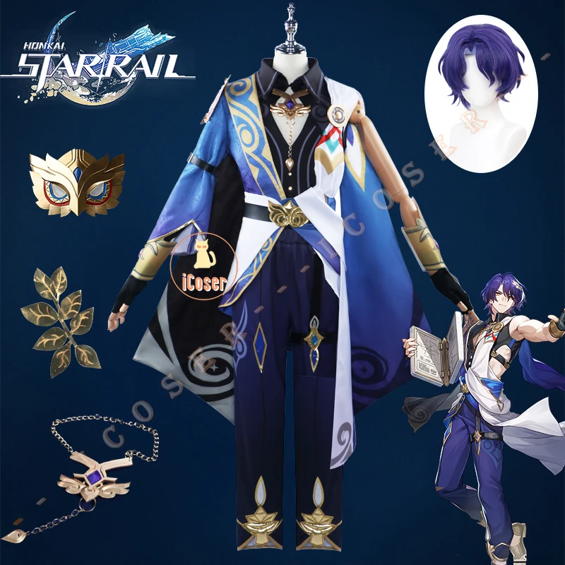 Honkai-Star-Rail-Dr-Ratio-Cosplay-Costume-Wig-Uniform-Rings-Headwear-Dr ...