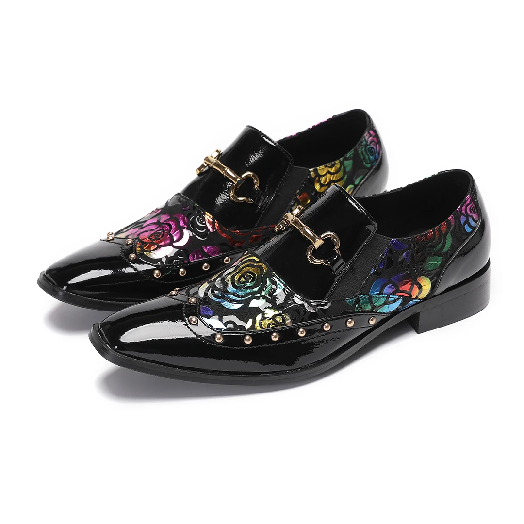 High-Quality-New-Fashion-Print-Point-Toe-Handsome-Men-Party-Dress-Shoes ...