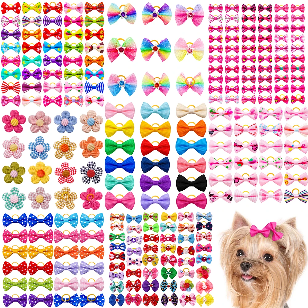 Colorful Hair Bows for Puppies and Small Dogs - 10/20 Pieces with ...