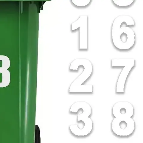 Self-Adhesive Trash Can Labels Wheelie Bin Number Sticker Durable ...