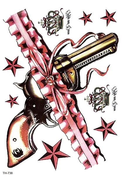 American Traditional Gun Tattoo