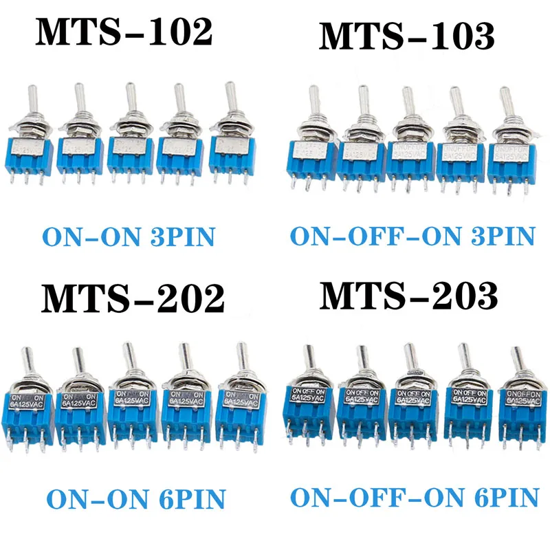 DL-5Pcs-Miniature-Lever-Toggle-Switch-Single-Pole-Double-Throw-ON-OFF ...