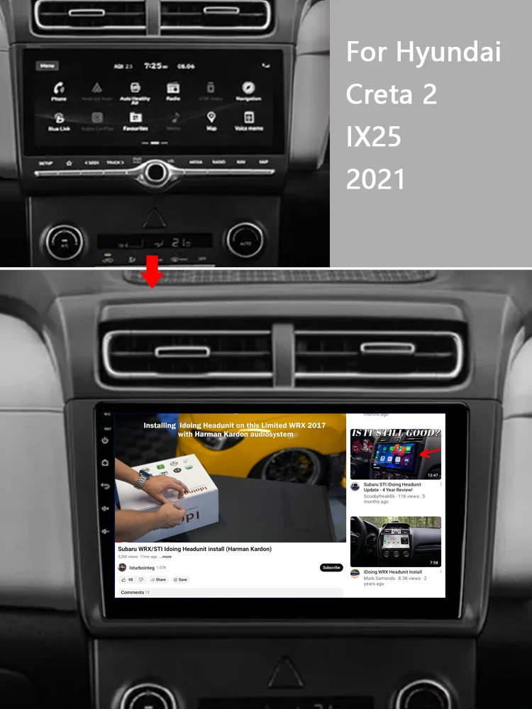 For Hyundai Creta 2 IX25 2021 with the Idoing10.2"Android Head Unit Stereo: Premium Multimedia ...
