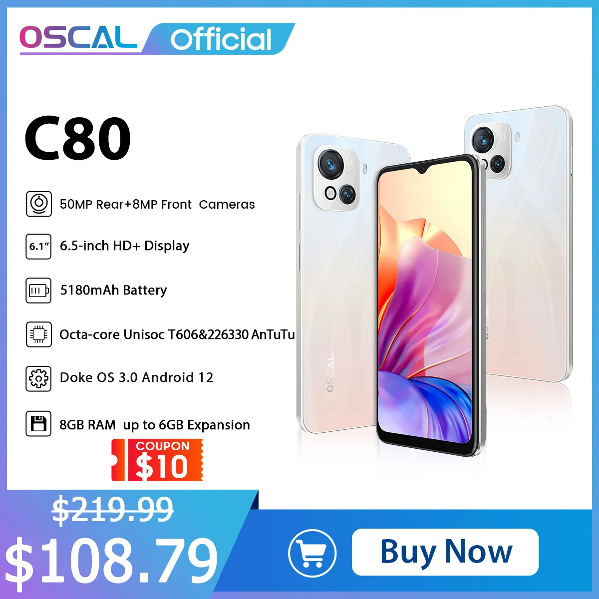 OSCAL-C80-6-5-Smartphone-8GB-128GB-Octa-Core-Android-12-50MP-Camera ...