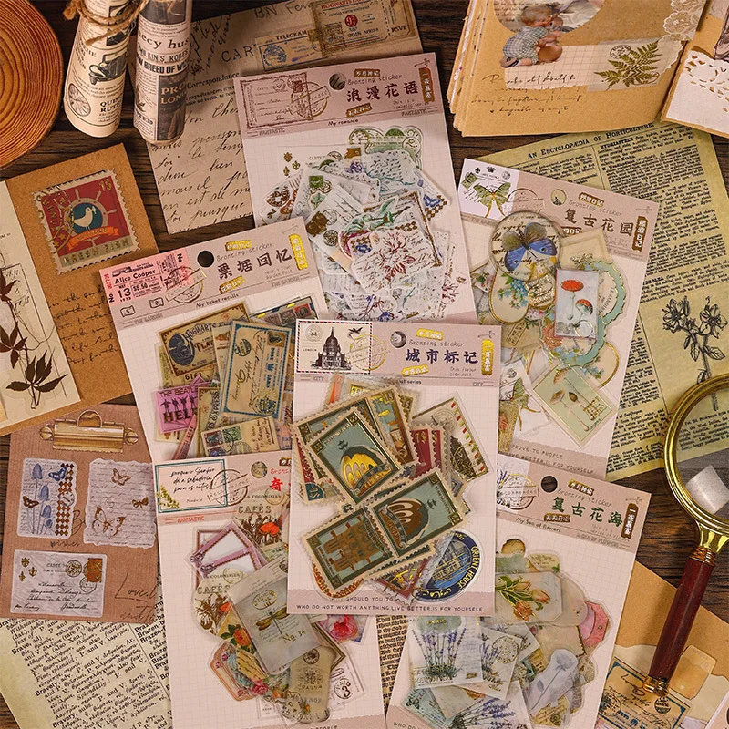 40pcs-Retro-Stamp-Stickers-Pack-for-Scrapbooking-DIY-Junk-Journaling ...