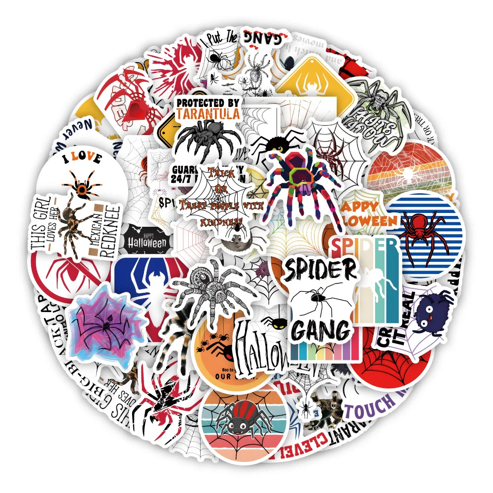 60-120Pcs-INS-Novelty-Cartoon-Cute-Kawaii-Spider-Stickers-PVC ...