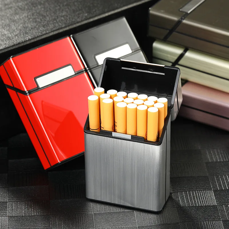 Aluminum Alloy Thick 20 Cigarette Case Simple Solid Color Waterproof ...