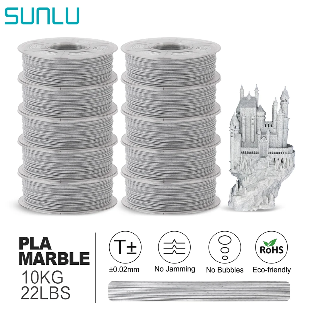 SUNLU-PLA-Marble-3D-Printer-Filament-10KG-1-75MM-Marble-Effect ...