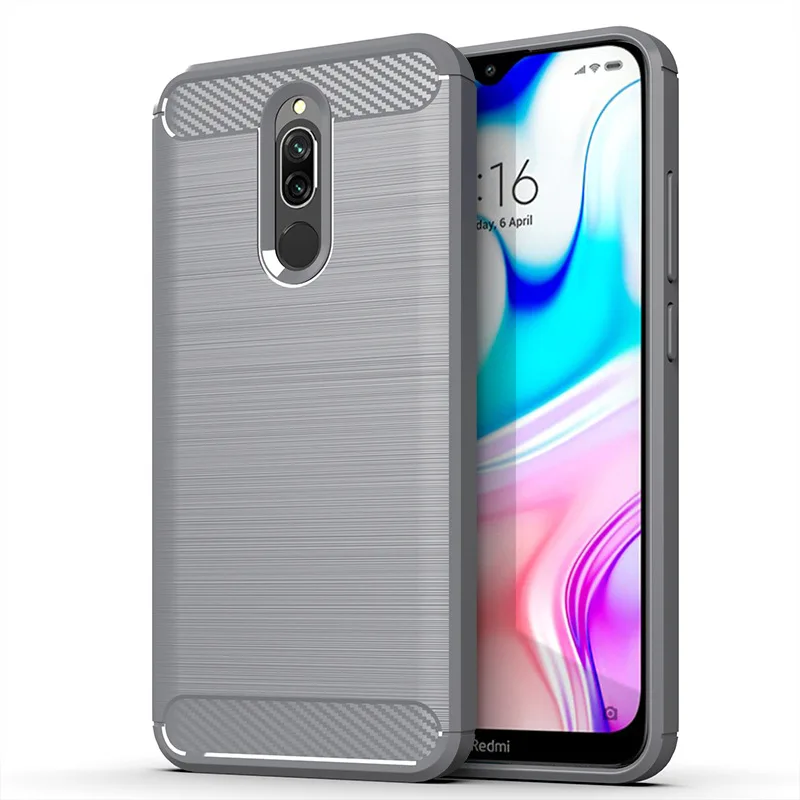 Carbon-Fiber-Case-For-Xiaomi-Redmi-8-Shockproof-Silicone-Phone-Cover ...