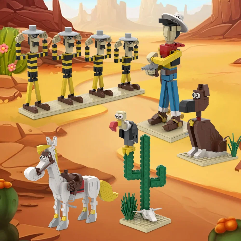 MOC Cartoon characters Lucky Lukeeds Cactus Building Blocks Model ...
