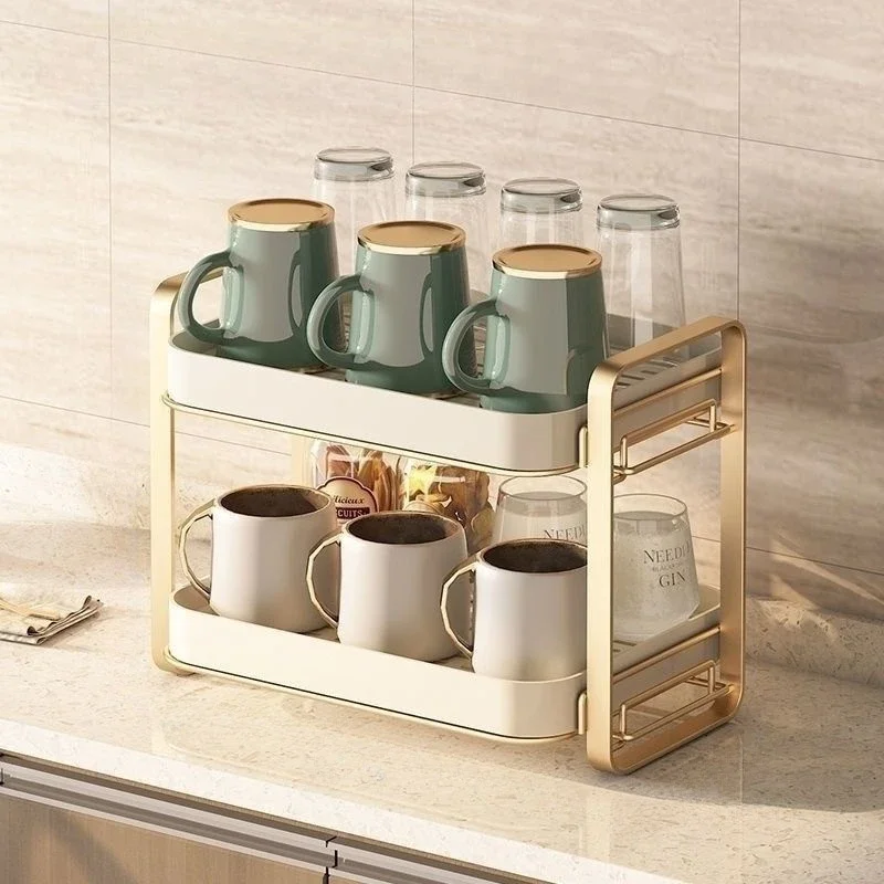 Standing-Cup-Holder-Wine-Glasses-Holder-2-Tier-Cup-Drying-Rack-with ...