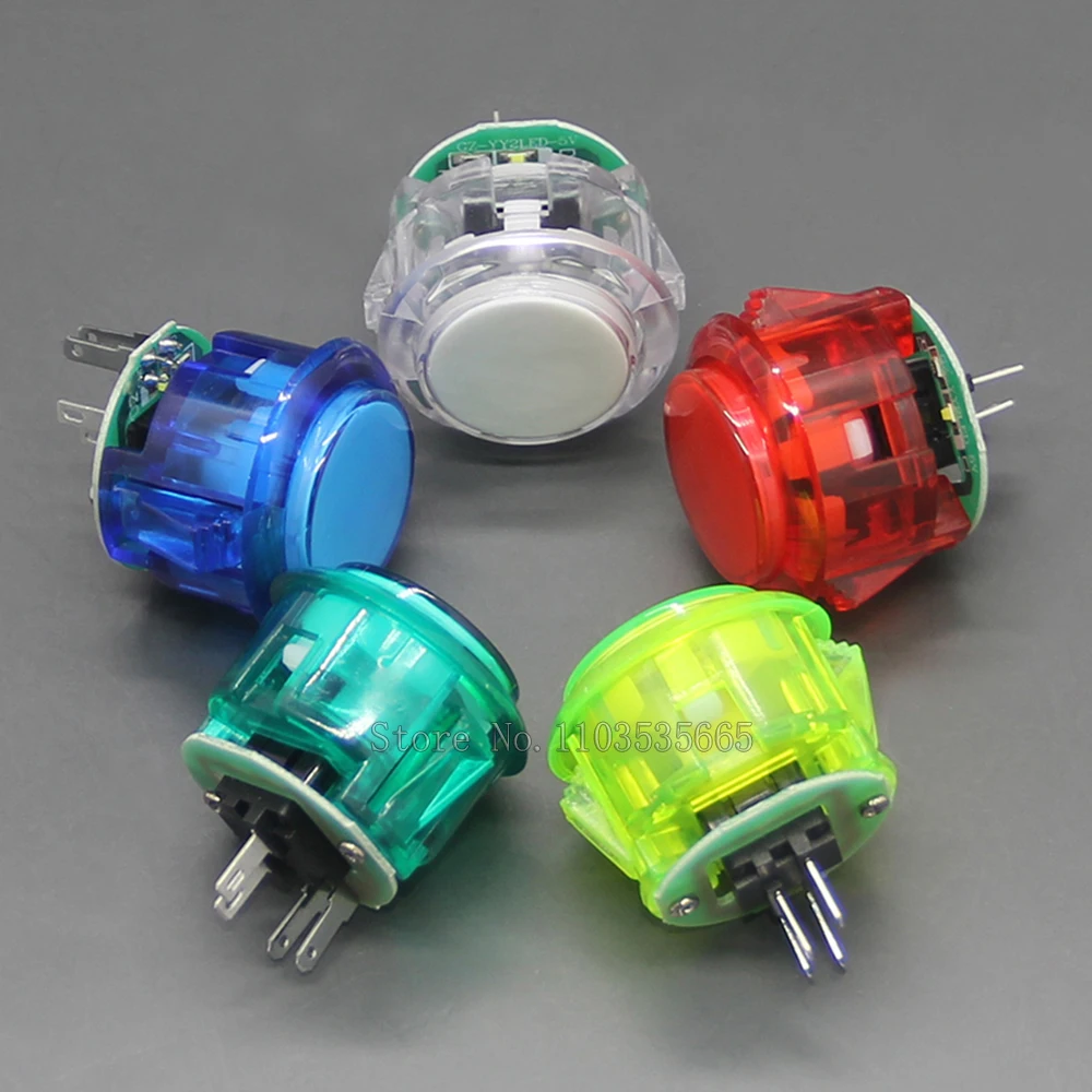 10pcs-lot-Transparent-High-Quality-SANWA-Style-Button-30mm-5V-LED-Light ...