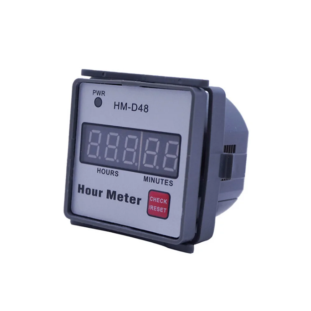 HM-D48 Hour Meter Digital Hourmeter 0‑999.99h Guide Rail Timer Counter AC 220V 50Hz High ...