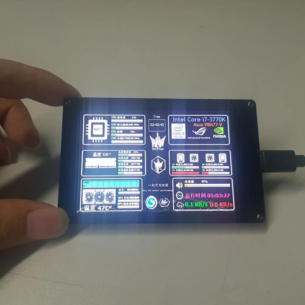 Dual Usb Secondary Display 3.5 Inch Ips Diy Computer Temperature ...