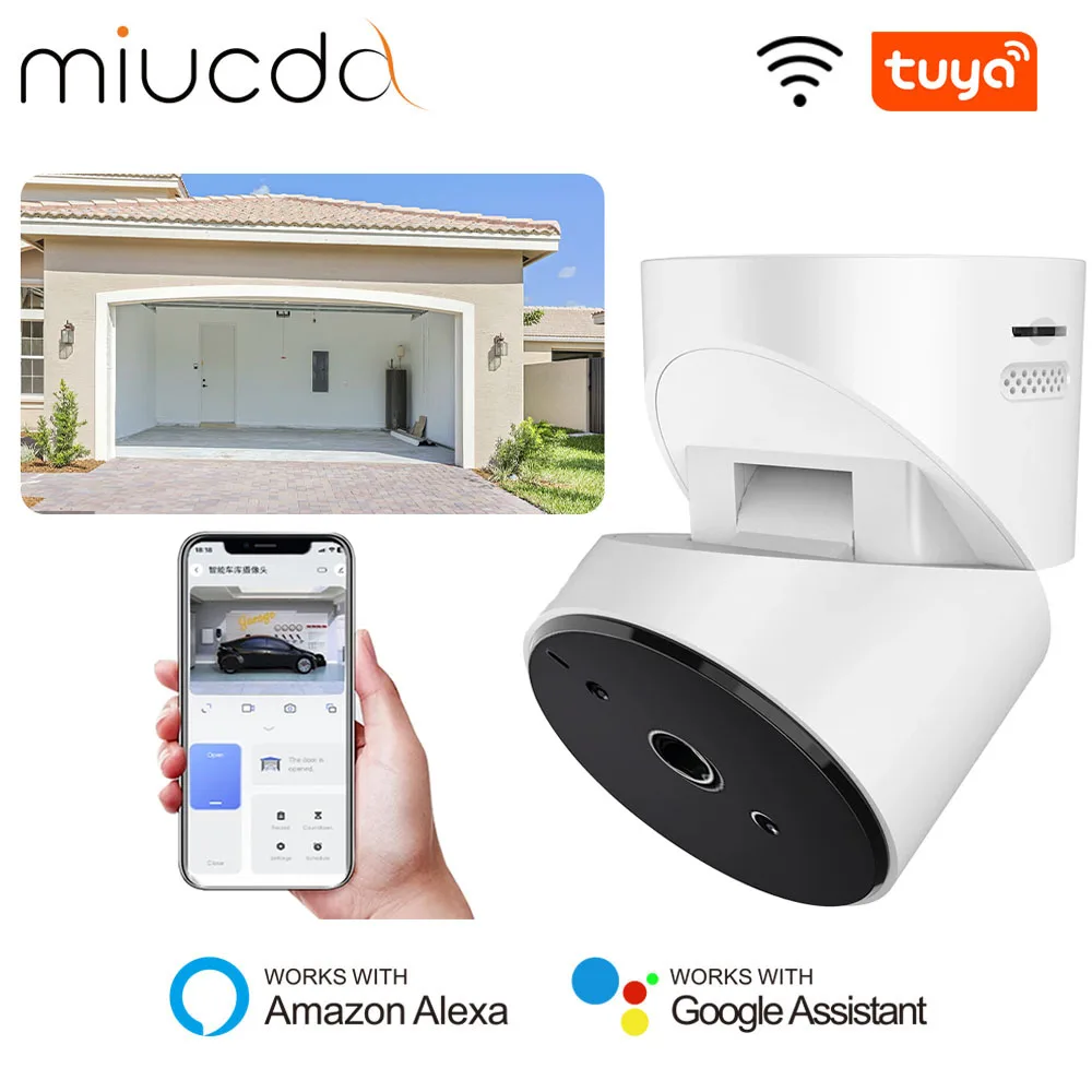 MIUCDA-Tuya-WiFi-Garage-Camera-90-Tilt-Night-Vision-Monitor-Wireless ...