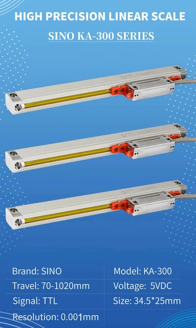 1um Resolution Scale Linear Glass Scale Encoder 0.001mm - 320mm TTL ...
