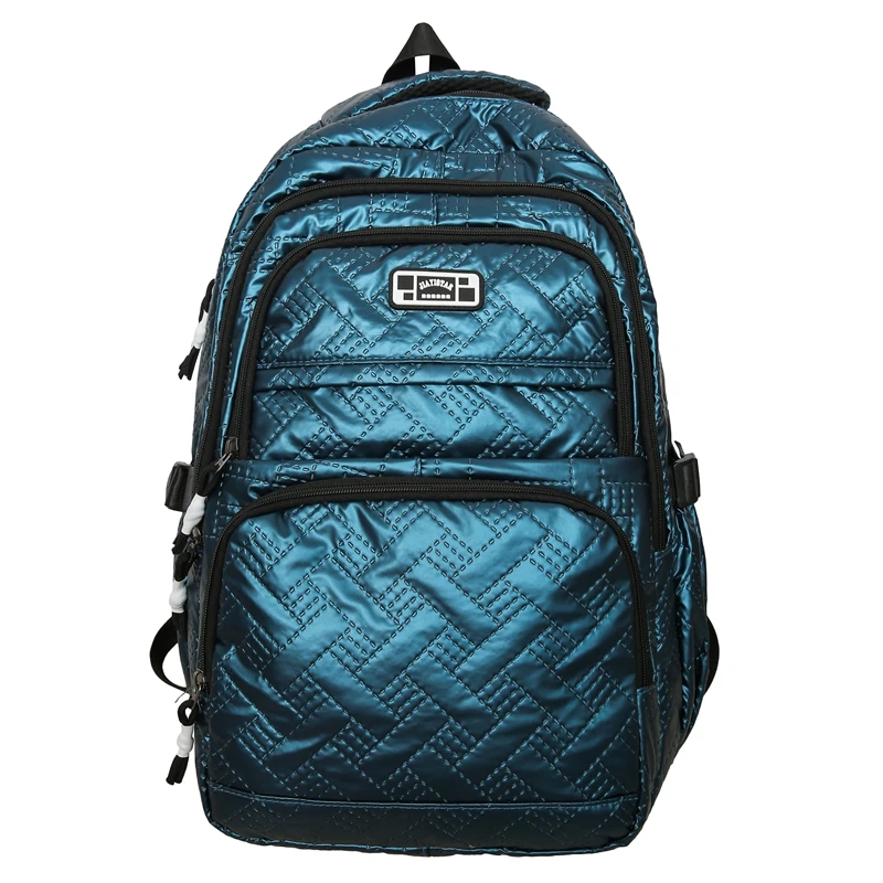 Large-Capacity-Shiny-Backpacks-Unisex-Simple-Solid-School-Bags-Classic ...