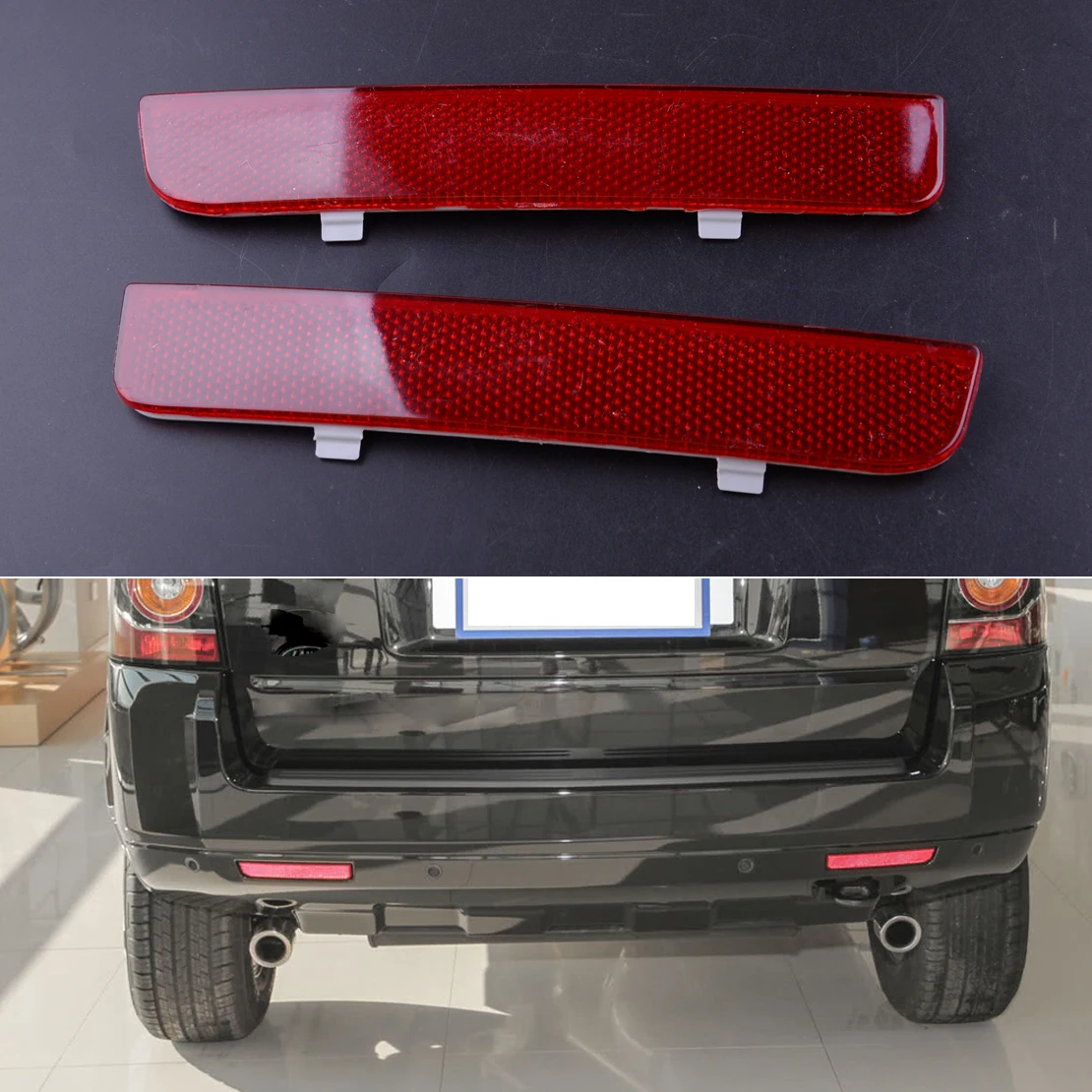 LR006349 LR006348 1 Pair Rear Left & Right Bumper Red Reflector Fit For ...