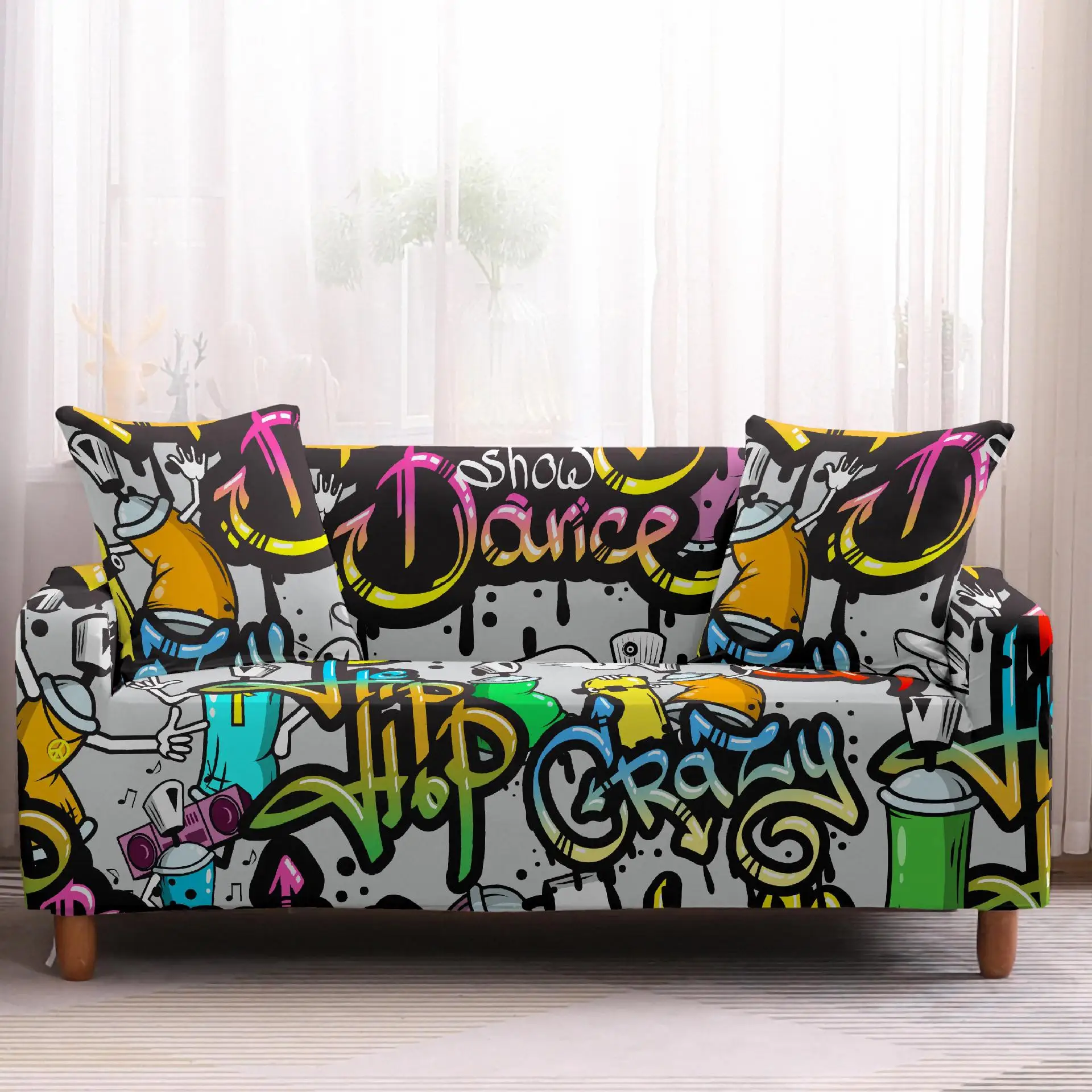 Hip-Hop-Graffiti-Sofa-Cover-Stretch-All-Inclusive-Furniture-Protector ...
