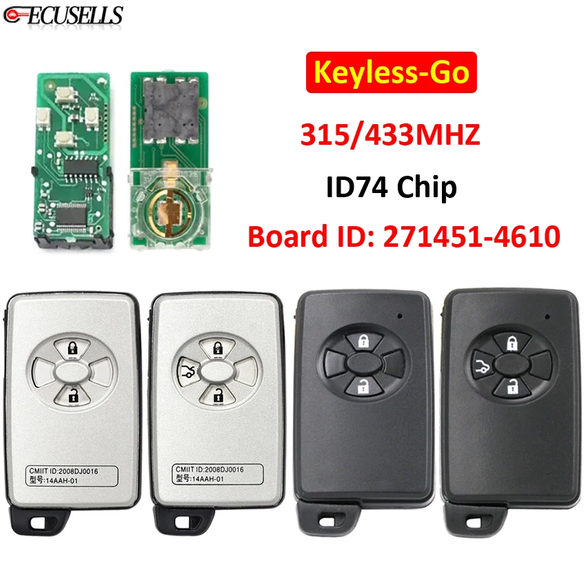 Keyless-Go-Smart-Remote-Car-Key-315Mhz-433Mhz-ID74-Chip-Board-271451 ...