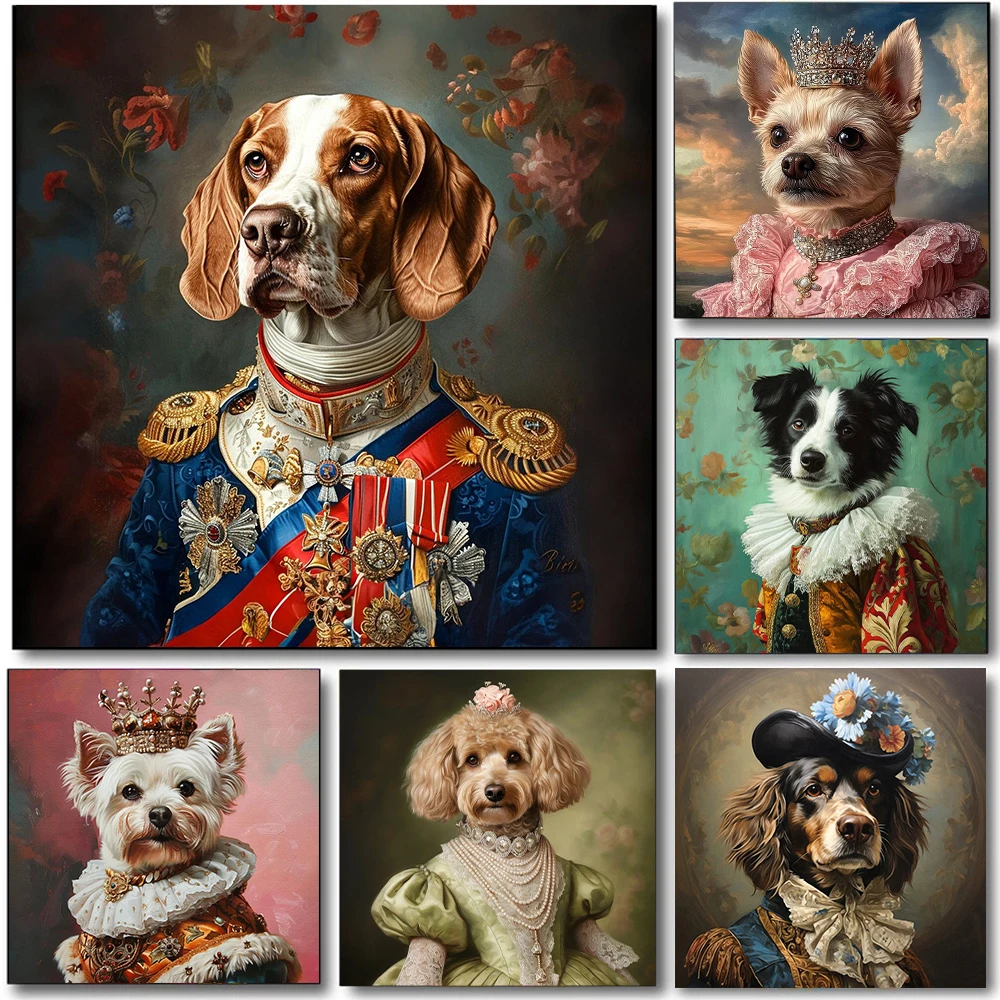 Personalized Retro Victorian Animal Poster Prints Custom Royal Animal ...