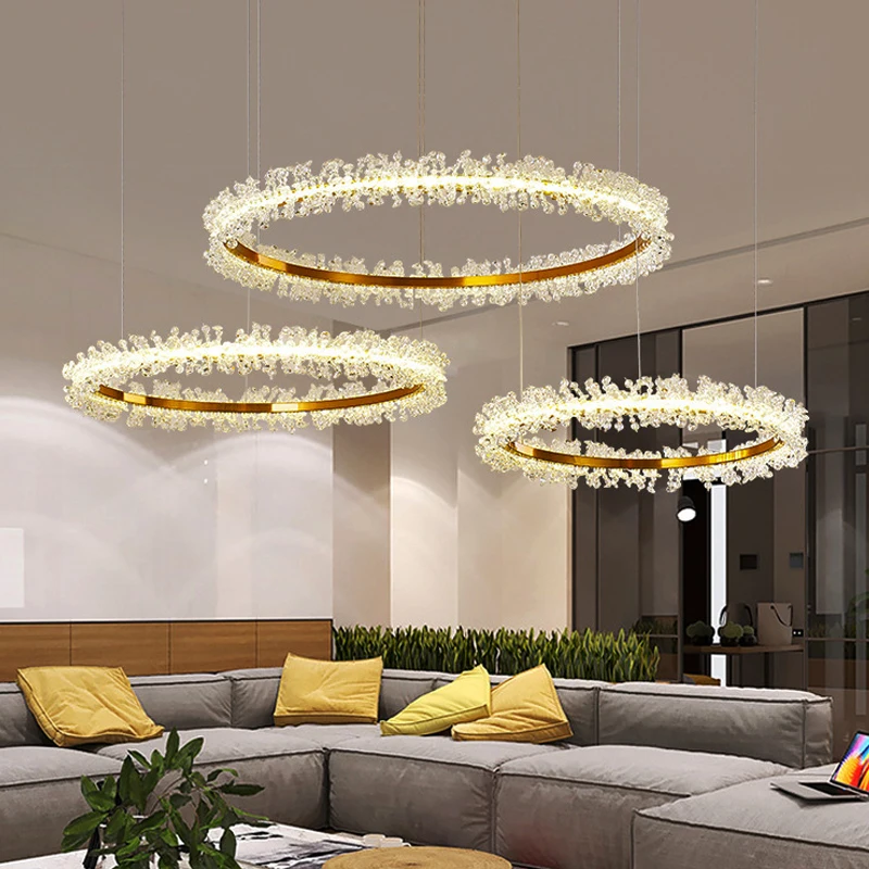 Modern-golden-crystal-ceiling-chandelier-round-LED-chandelier-for ...