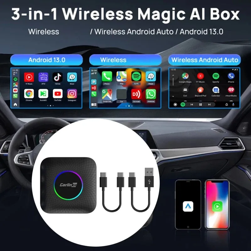 CarlinKit-Android13-CarPlay-Car-Ai-Box-LED-SM6225-8-Core-Android-Auto-Wireless-CarPlay-Adapter ...