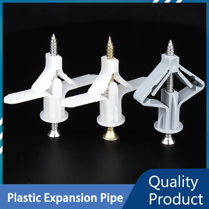 Plastic-Expansion-Drywall-Anchor-Pipe-Tube-Kit-Screw-Self-Drilling-Wall ...