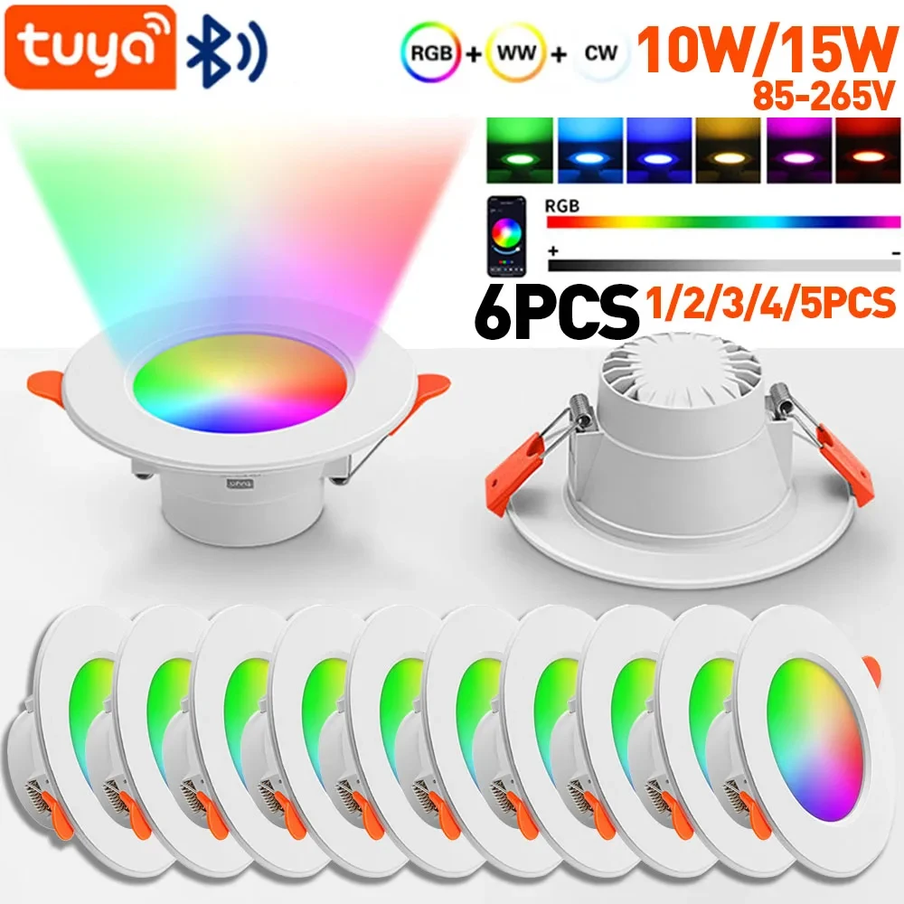Tuya Smart LED Downlight Bluetooth-compatible Ceiling Recessed Down ...
