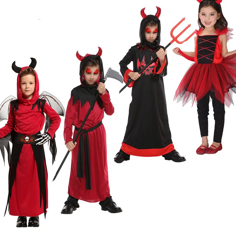 Halloween-Scary-Red-Horn-Devil-Devilkin-Costumes-for-Kids-Child-Boys ...