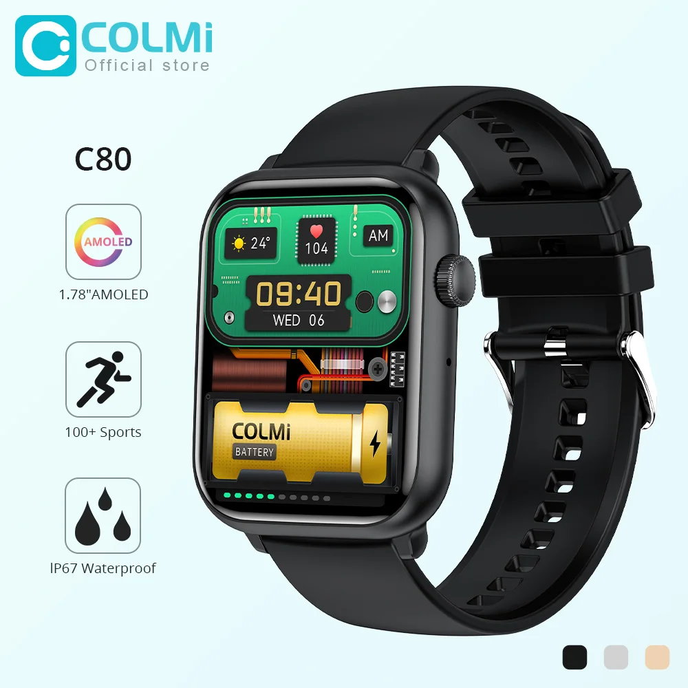 COLMI-C80-Smartwatch-1-78-AMOLED-Screen-100-Sports-Modes-7-Day-Battery ...