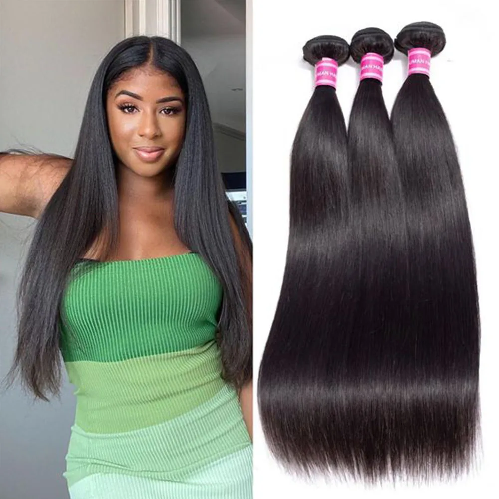 10-32 Inch Brazilian Bone Straight Hair Bundles 100% Human Hair Weave ...