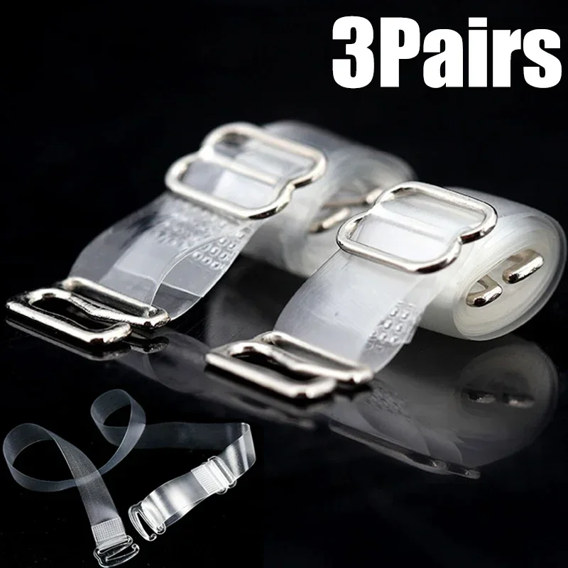 3-Pairs-Transparent-Bra-Straps-Invisible-Detachable-Silicone-Women-s ...
