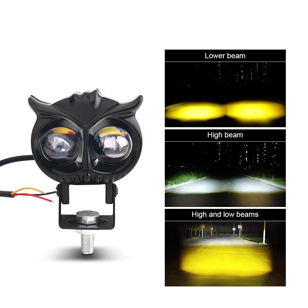 1pcs-Led-Motorcycle-Headlight-Owl-Design-Work-Lamp-Strobe-Flashing ...