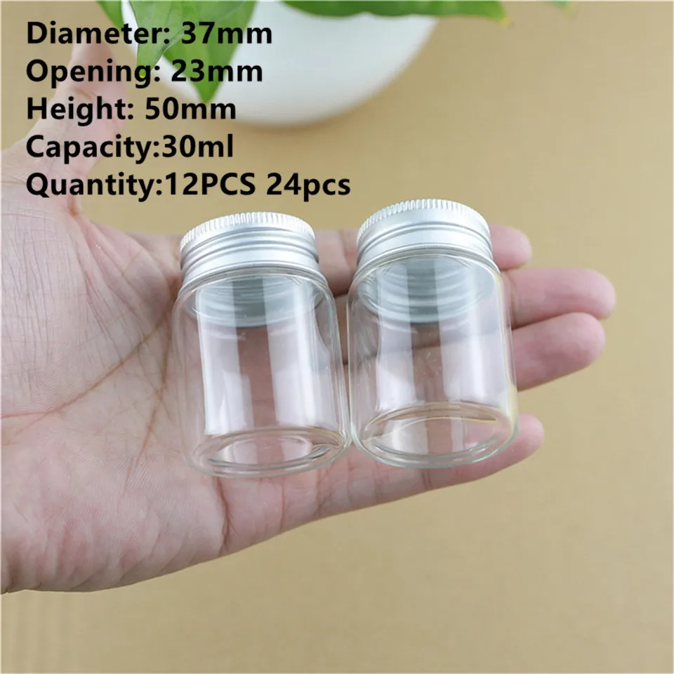 Sealed Small glass bottle 12 PCS 24 PCS 23*37*50mm 30ml Glass Jars Test ...