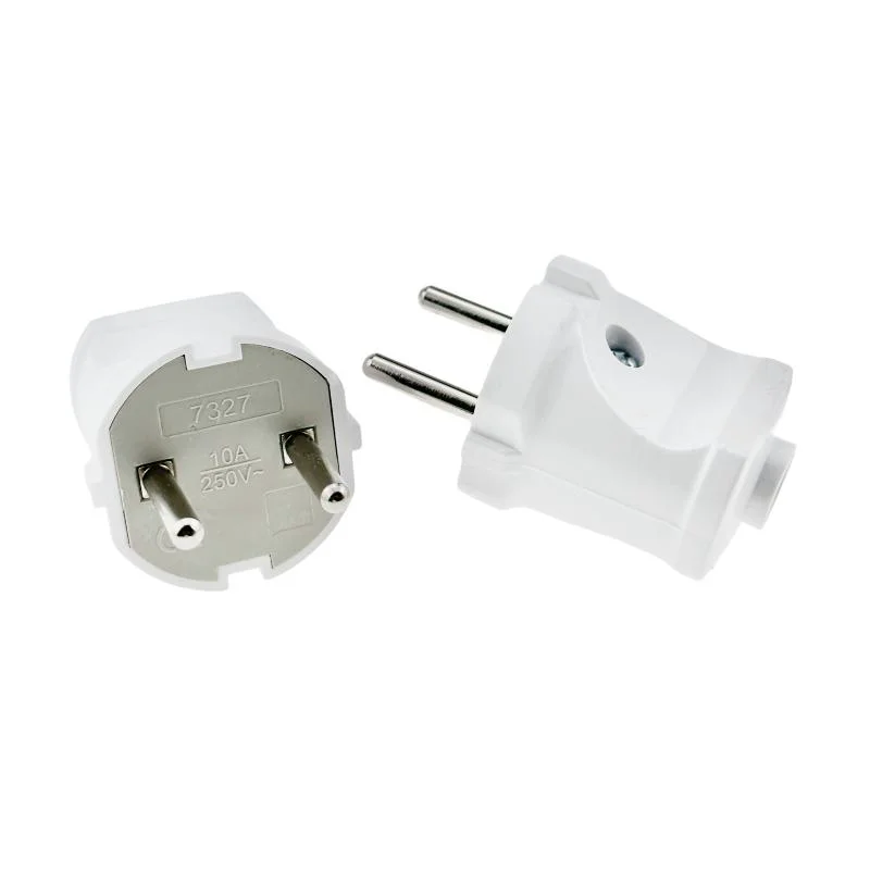 EU 16A Plug French Korea 4.8mm Pin DIY Rewireable Plug