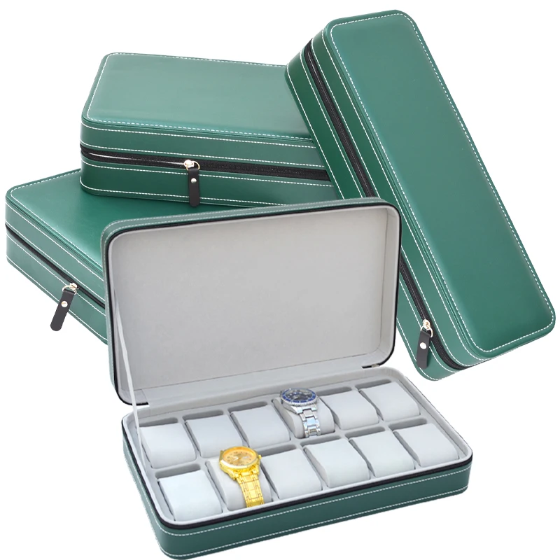 2/4/6/8/10/12 Slots Watch Suitcase Organizer Portable Zipper Watch Case ...