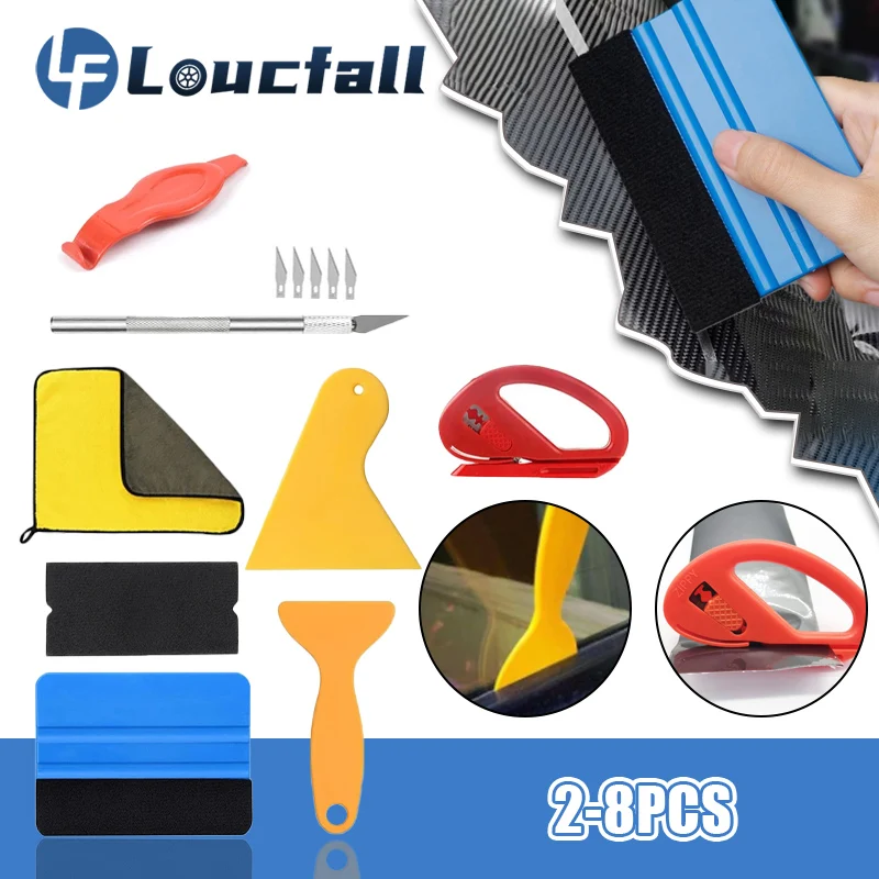 2-8Pcs-Car-Film-Wrap-Tools-Kit-Squeegee-Set-Vinyl-Scraper-Cutter-for ...