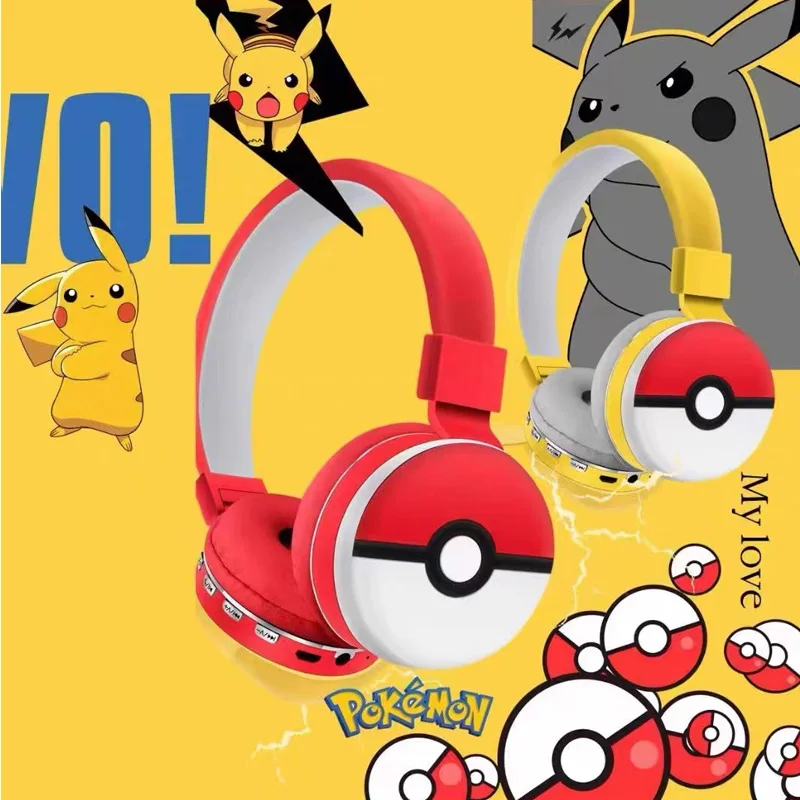 Pokemon-Pikachu-Bluetooth-Headphone-Wireless-Headsets-Anime-Cartoon ...