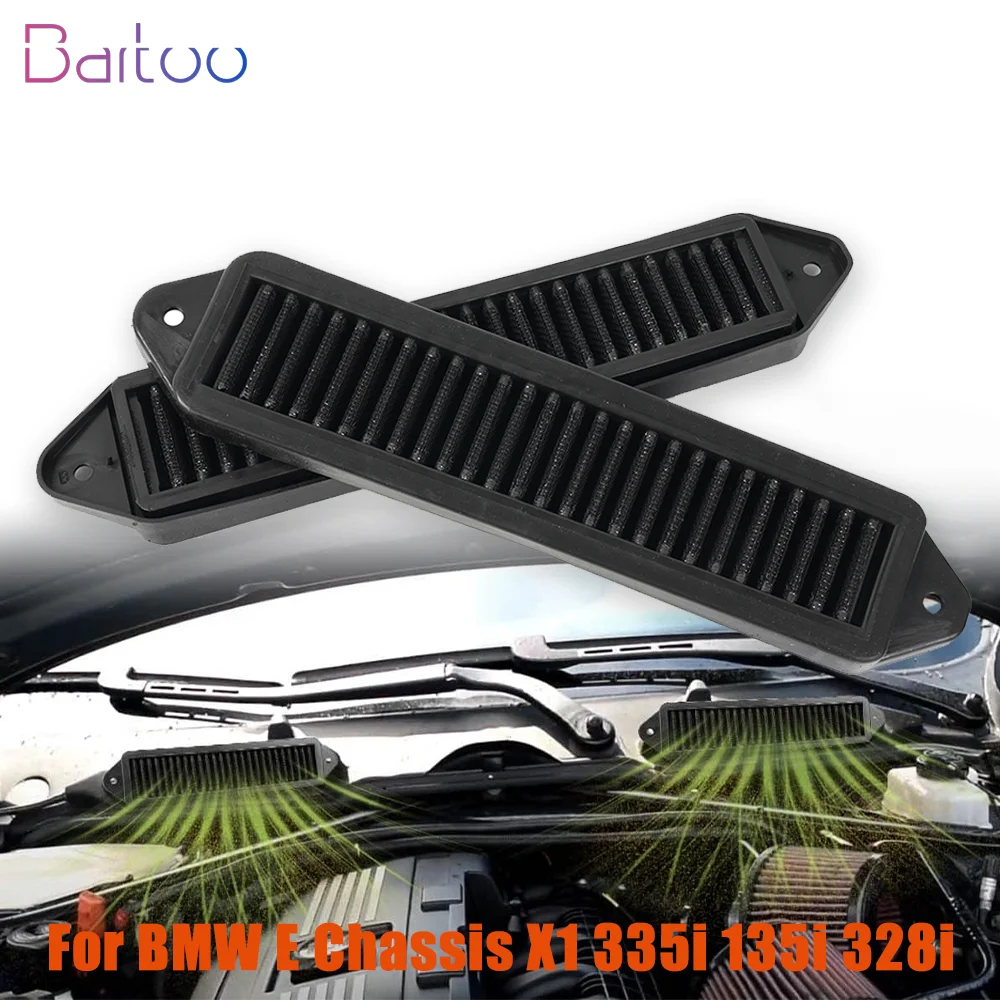 2Pcs Cabin Air Cowl Filter For BMW E Chassis Only E82 E88 E90 E91 E92 ...
