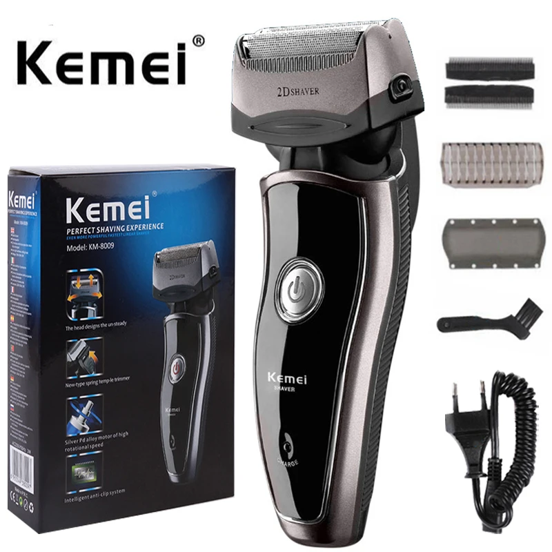 Kemei-Afeitadora-el-ctrica-km-8009-Original-para-hombre-con-2-cabezales-de-repuesto-recargable ...