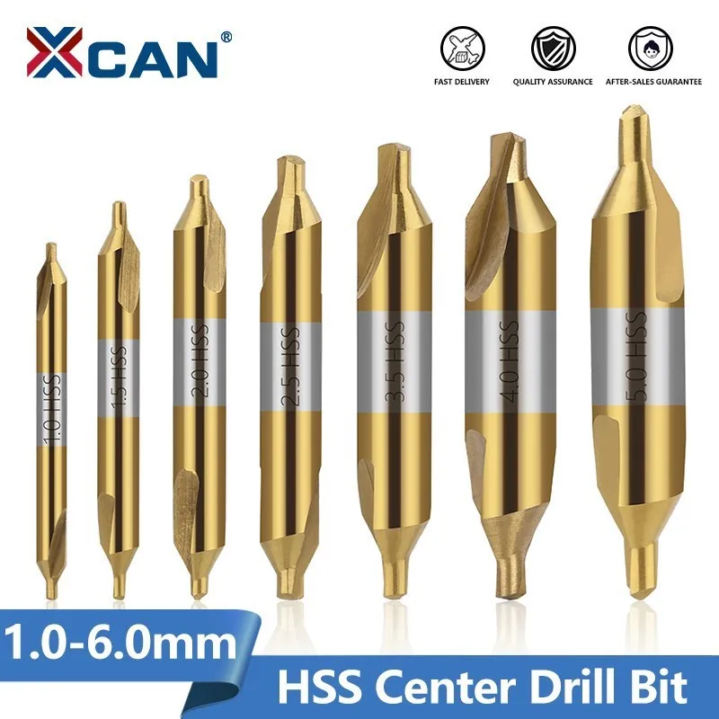 XCAN-HSS-Center-Drill-Bit-60-Degree-Combined-Countersinks-Angle-Bit-1-0 ...