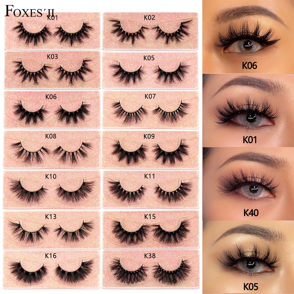 FOXESJI-Makeup-Eyelashes-3D-Mink-Lashes-Fluffy-Soft-Wispy-Natural-Cross ...