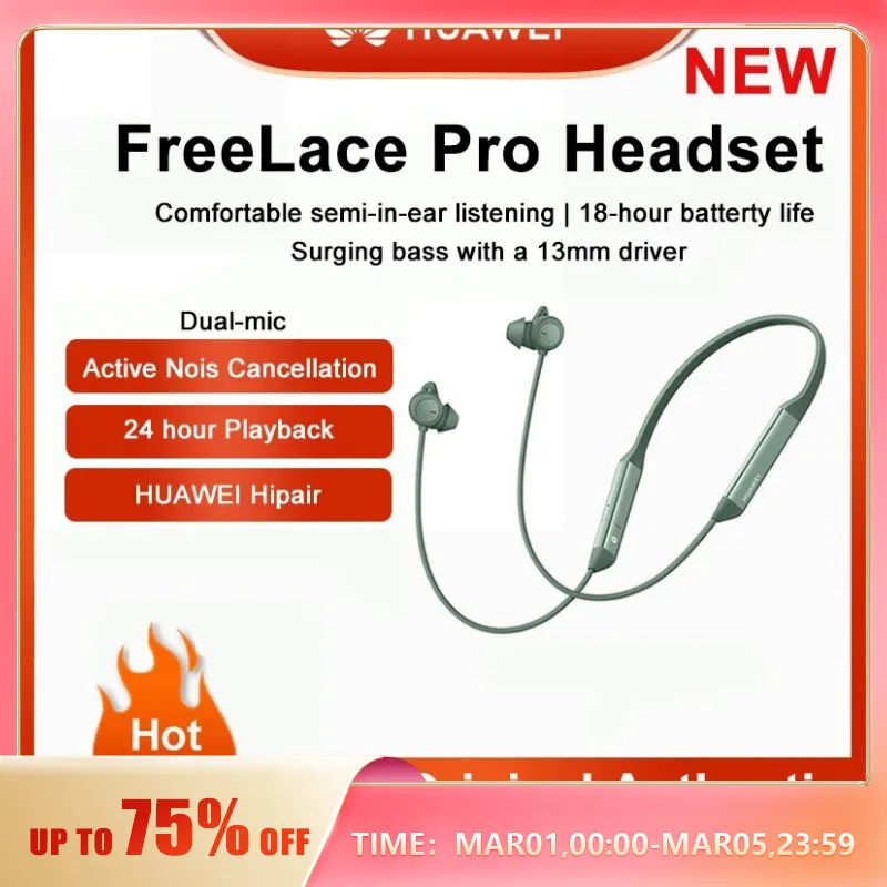 Huawei-Freelace-Pro-Bluetooth-Earphones-Active-Noise-Cancellation ...