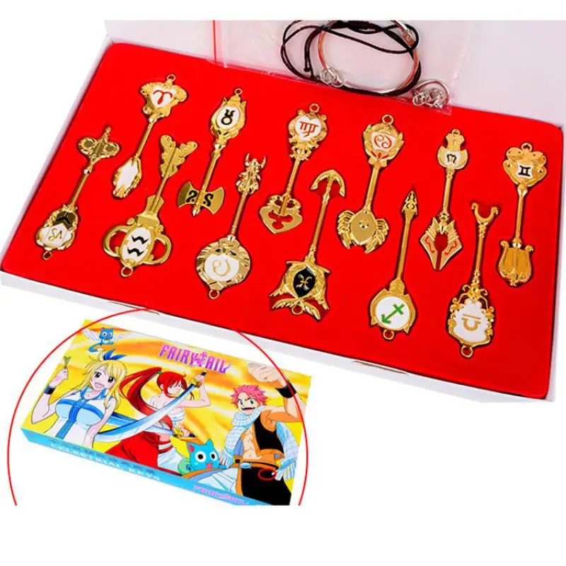 12Pcs-Anime-Cartoon-Fairy-Tail-Key-Set-Creative-New-Star-Constellation ...