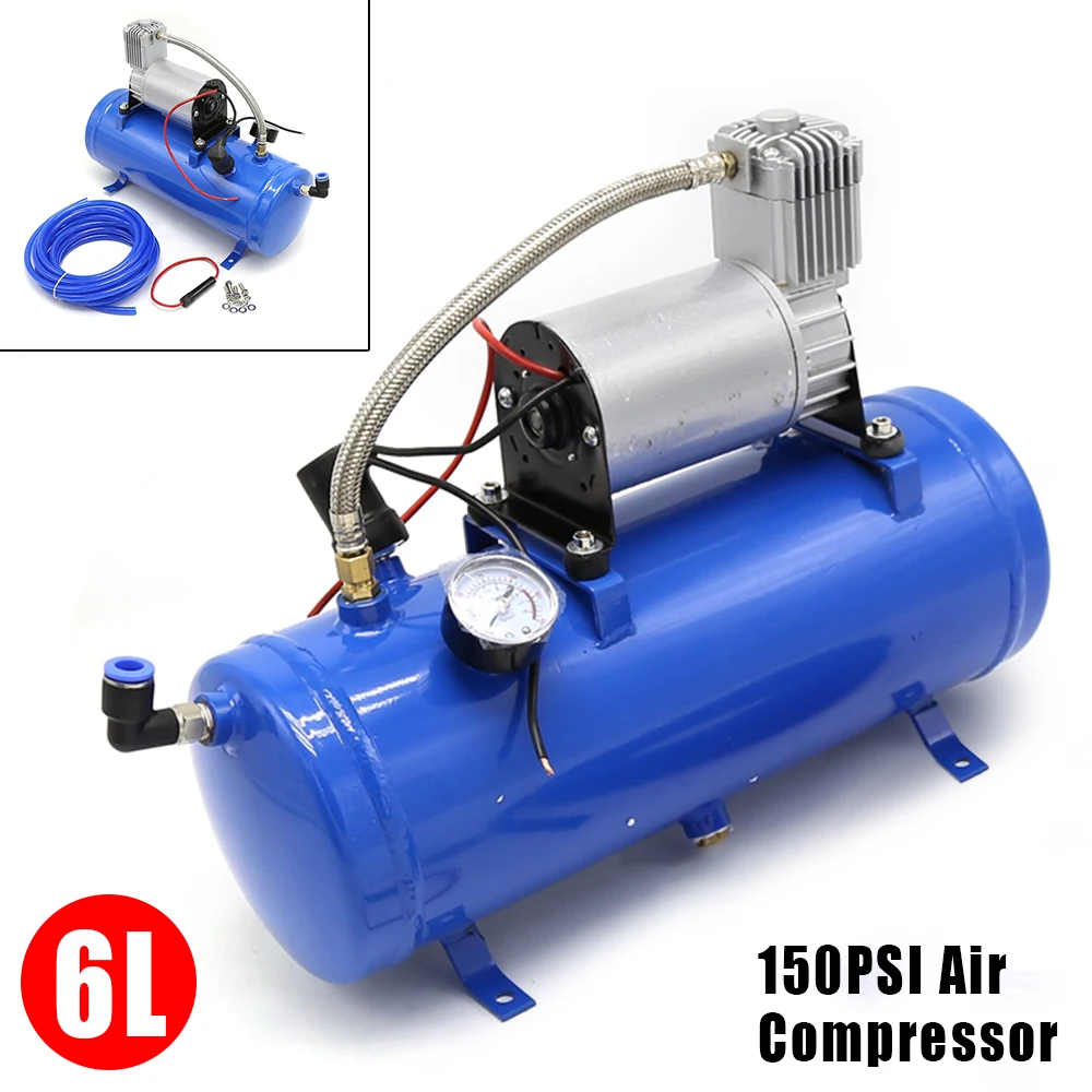 Luchtcompressor DC 12V 150psi Luchtcompressorsysteem met Universele 6 L ...