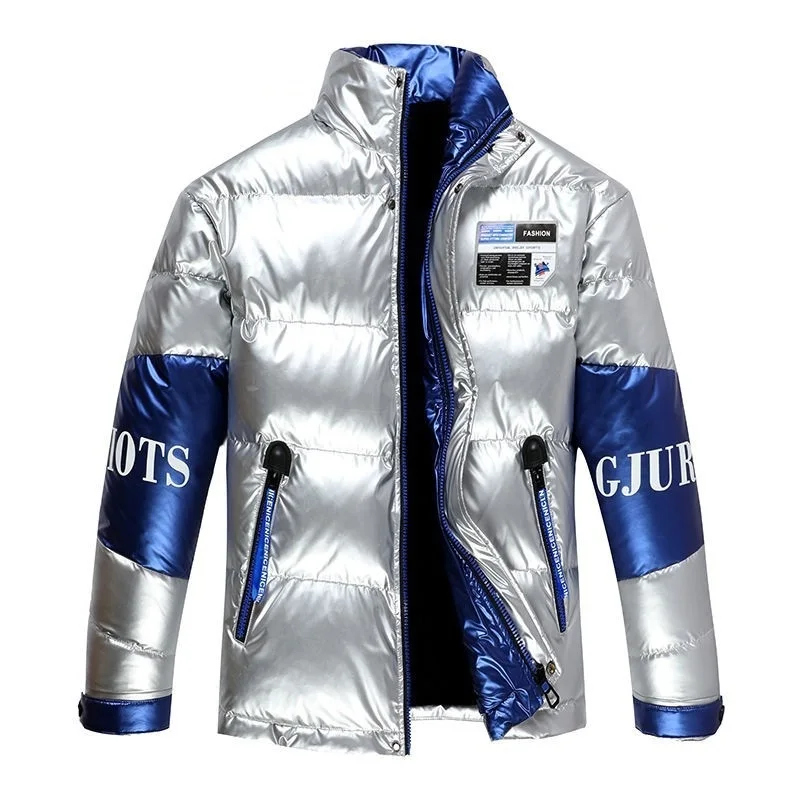 Men-Winter-Jackets-Parka-Thick-Warm-Hooded-silver-shiny-Jacket-Trend ...