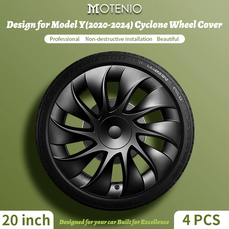 4PCS for Model Y 2020-2024 Cyclone Wheel Cover 20 inch Full Cover ...