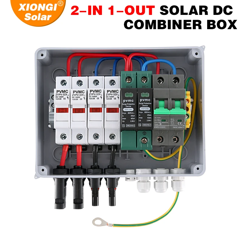 Solar-PV-Combiner-Box-2-input-1-out-IP65-2-String-Surge-Lightning ...