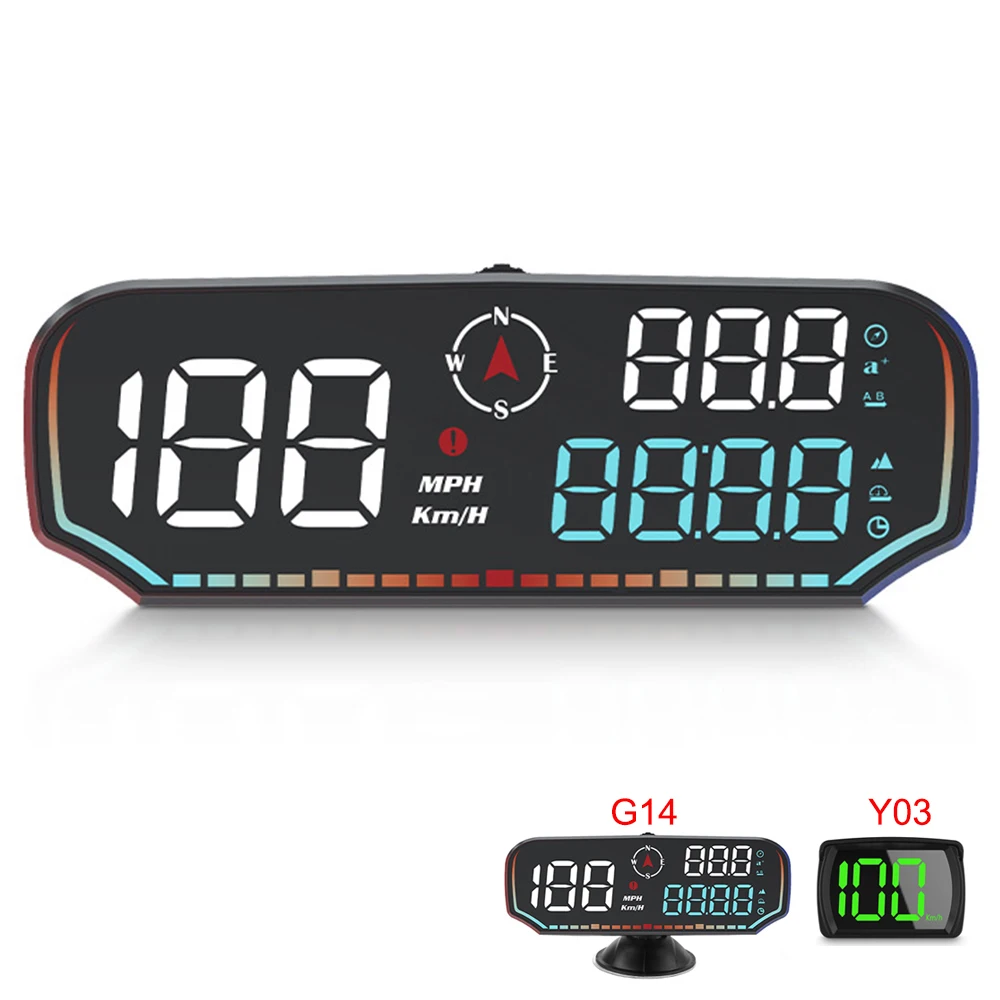 Car-HUD-G14-GPS-Head-Up-Display-Compass-Digital-Clock-Date-Altitude-KM ...